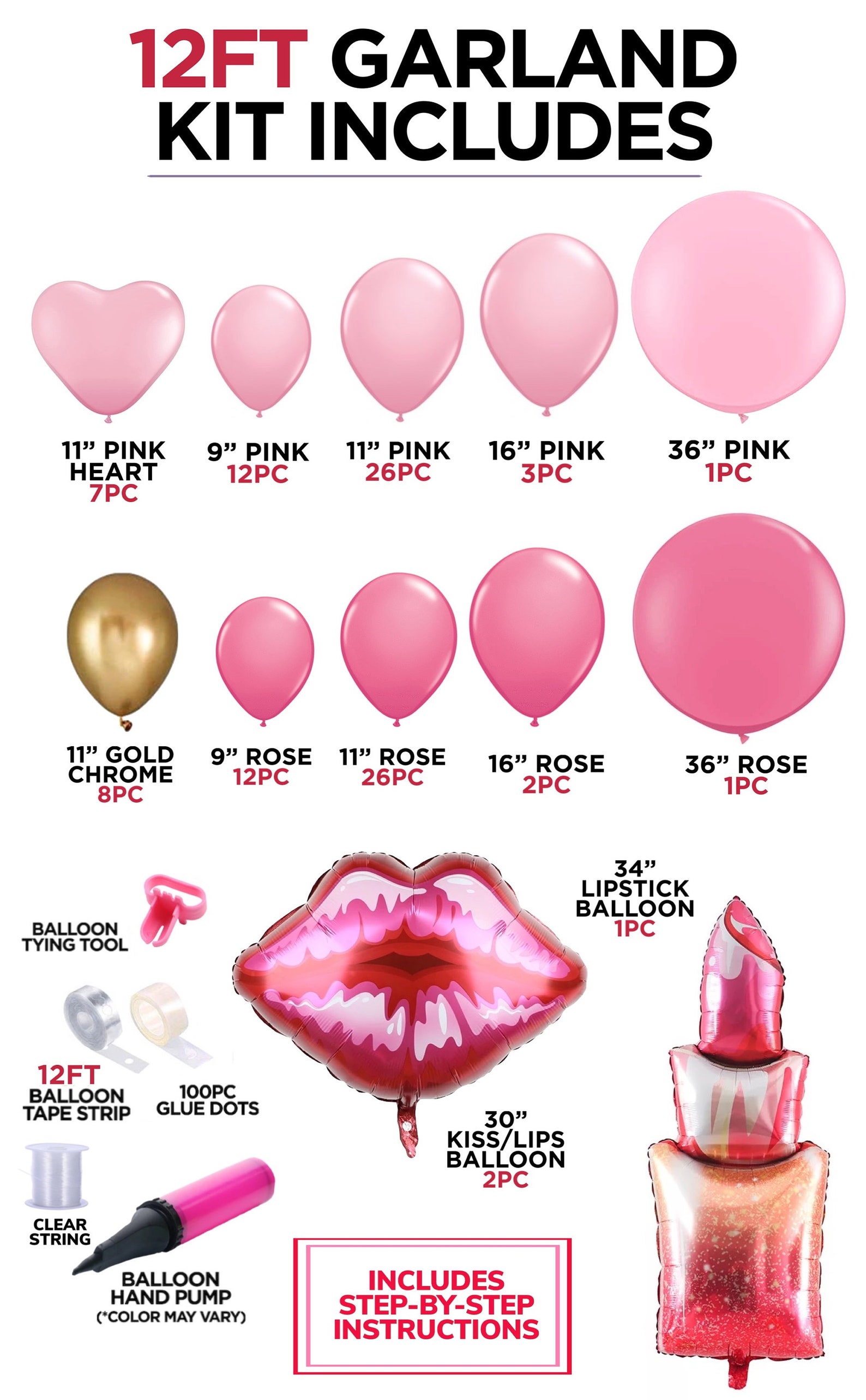 Galentine's Day Pink Balloon Bundle Set DIY Garland Valentine's Day ...