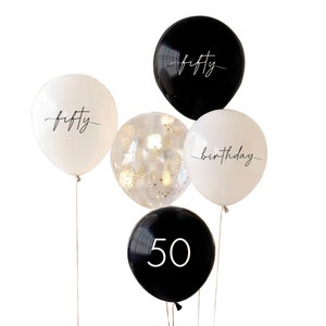 50 Birthday Balloon Bundle Half Century Golden Age Milestone Black ...