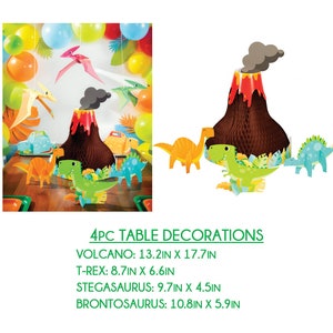 Dinosaur Party Decoration Kit Tableware Banner Volcano Centerpiece T ...