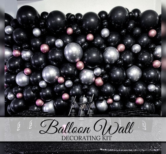 Huge Balloon Backdrop Black Silver Elegant Modern Corporate Executive ...