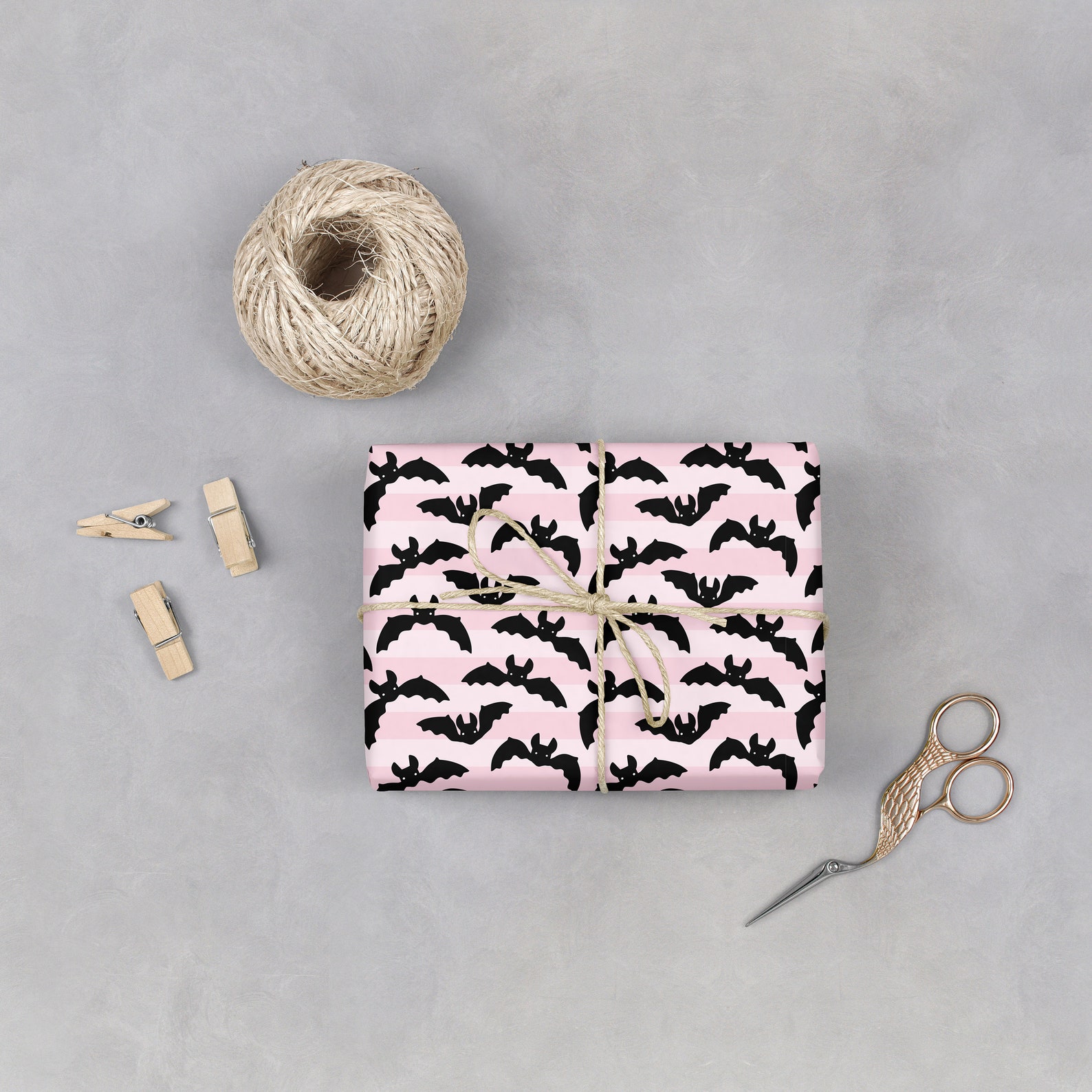 Pink Bats Gift Wrapping Paper Gothic Girlish Halloween Cute - Etsy