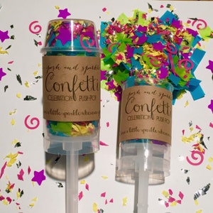 Unicorn Poop Confetti Celebration Push Pop, Rainbow Confetti Party ...