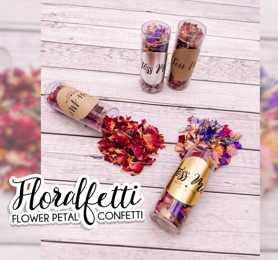 Eco Friendly Confetti with Custom Label Date Name Real Flower Petal ...