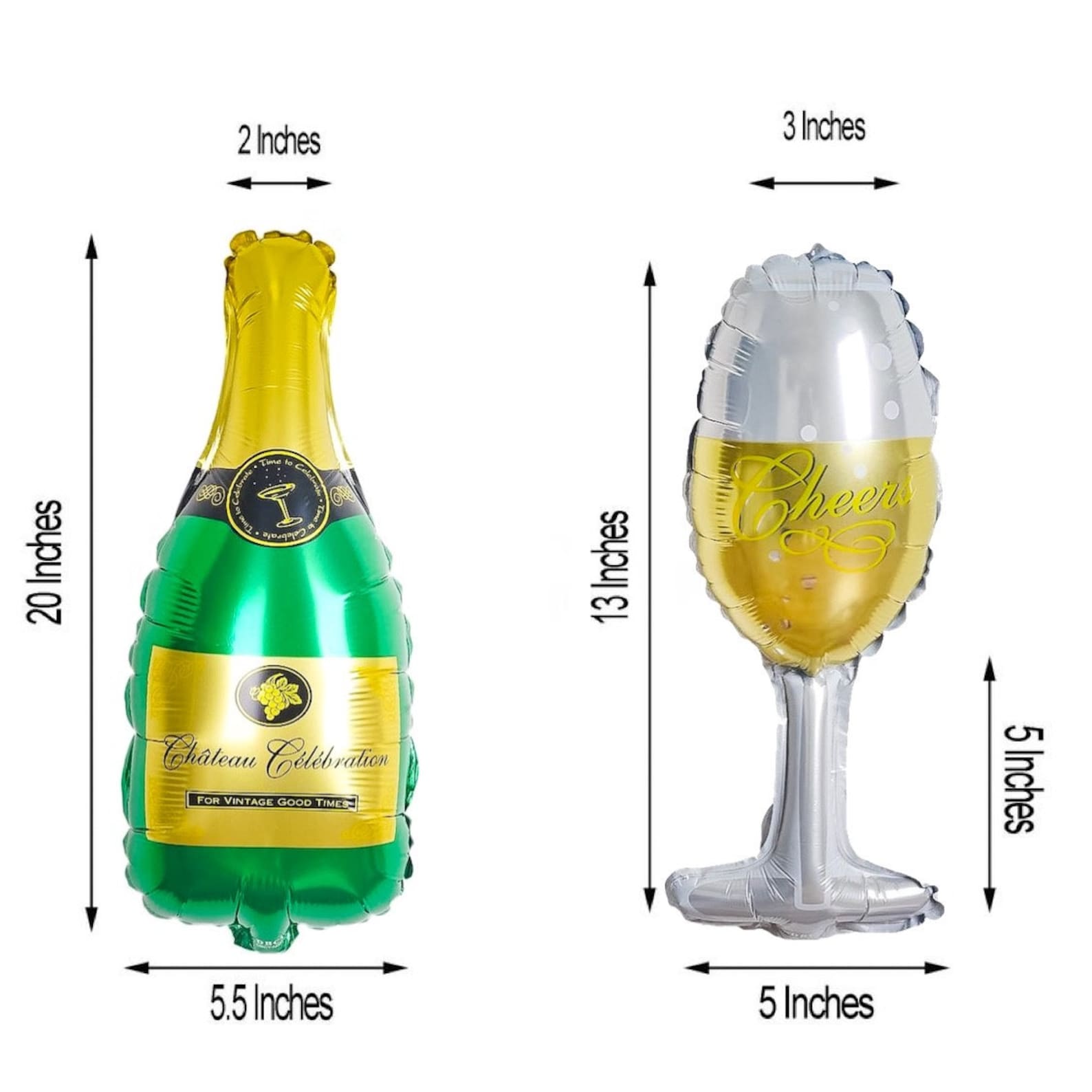 Large Balloon Champagne Bottle Glass Cheers Foil Balloon | Etsy