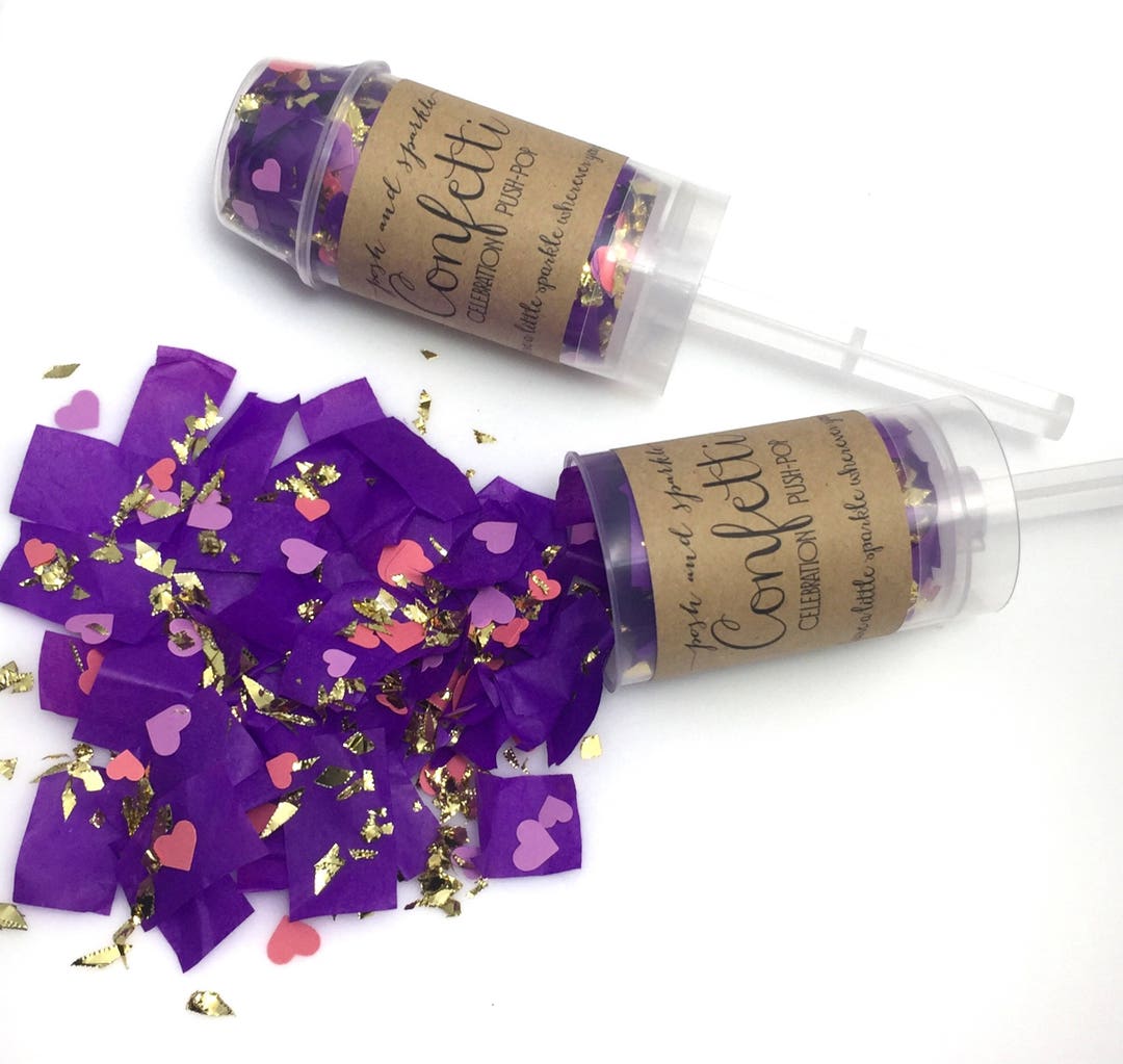 CLEARANCE - Purple Confetti Push Pop, Purple Passion Confetti Popper ...