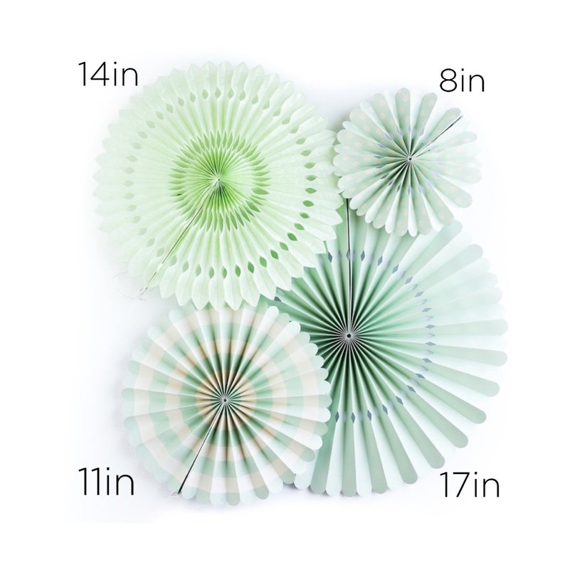 Mint Green Paper Fans Luxurious Hanging Party Decoration Large - Etsy