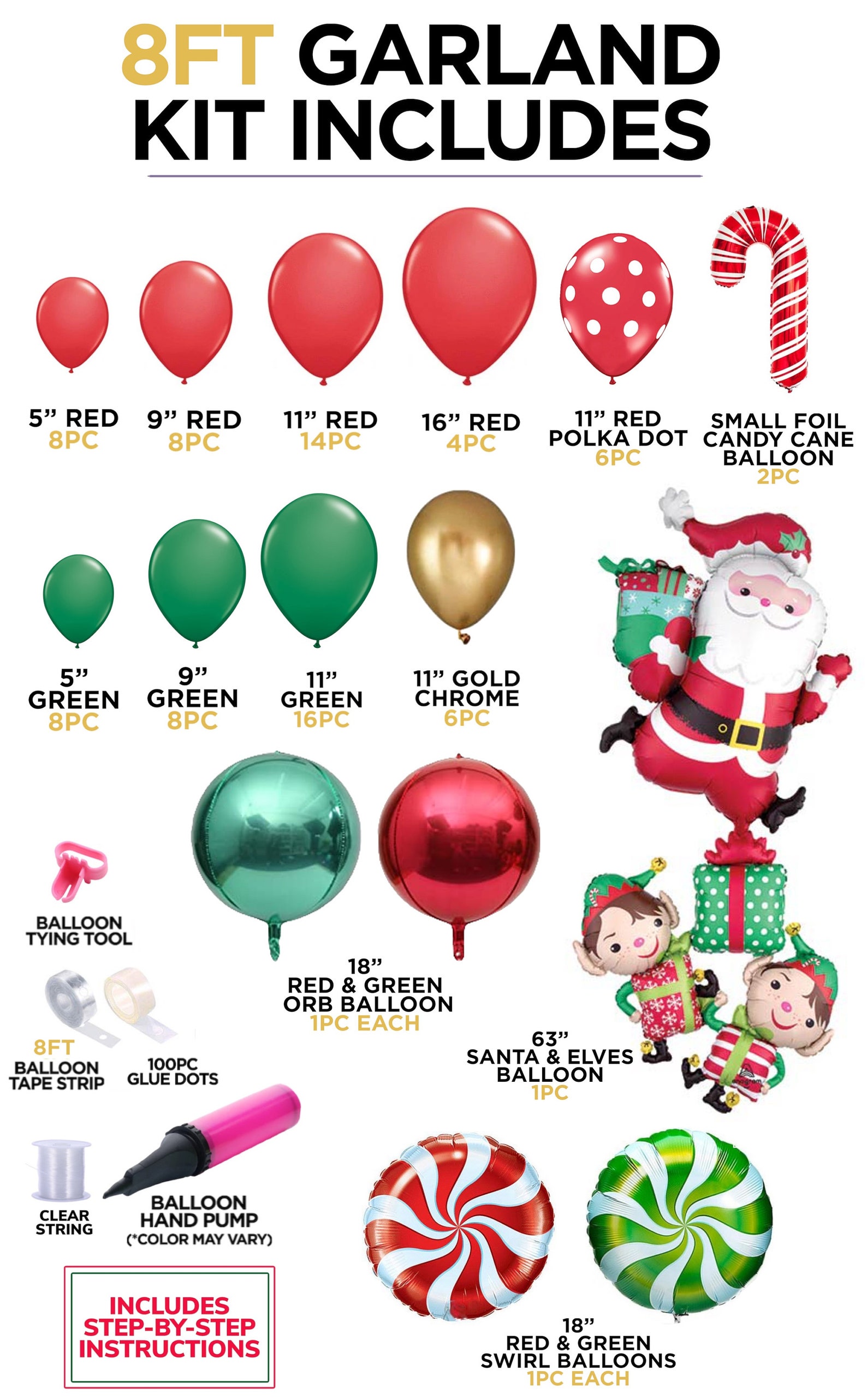 Santa Balloon Arch Large Christmas Decoration Candy Cane Elves - Etsy