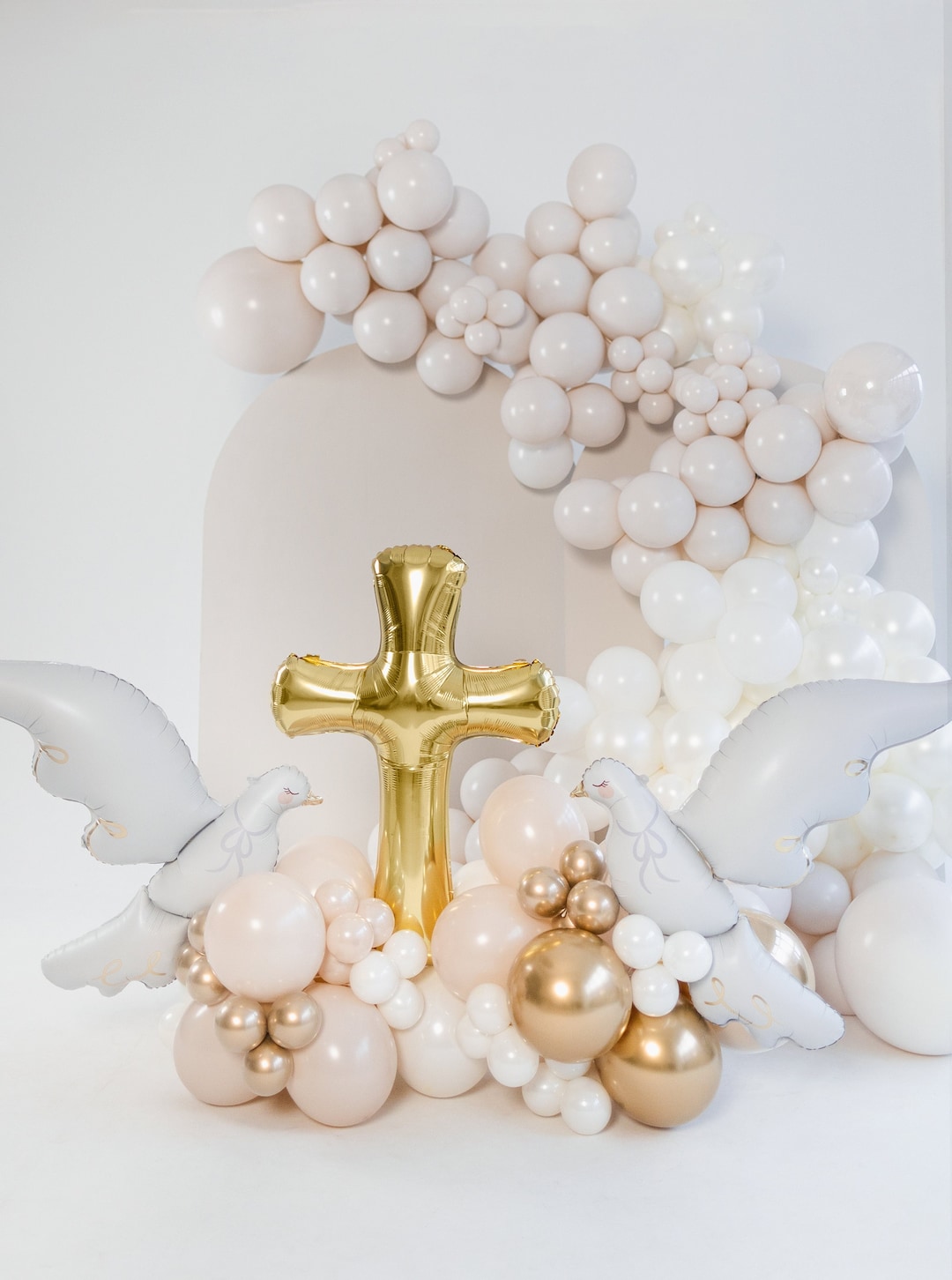 GOLD CROSS Foil Balloon for Boy Girl Christening Baptism First Holy ...