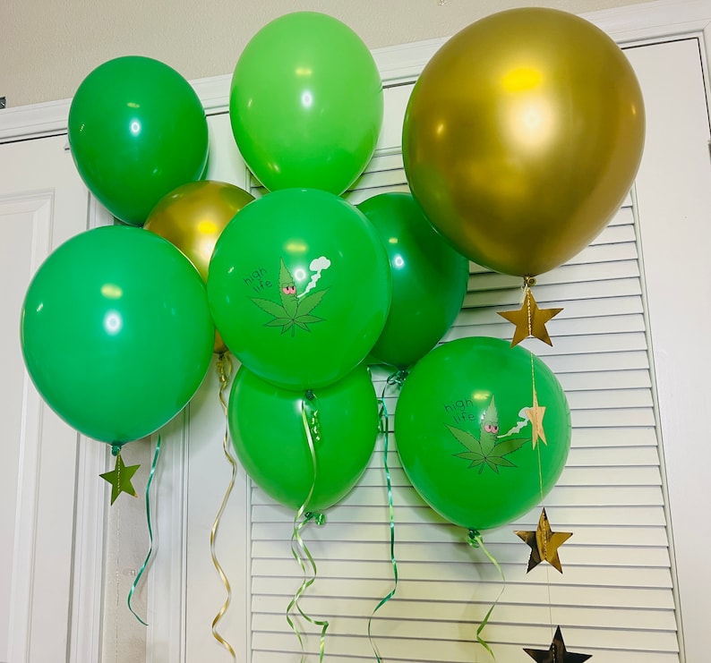 Weed Balloons High Life Stoner Smoker Marijuana Pot Green - Etsy