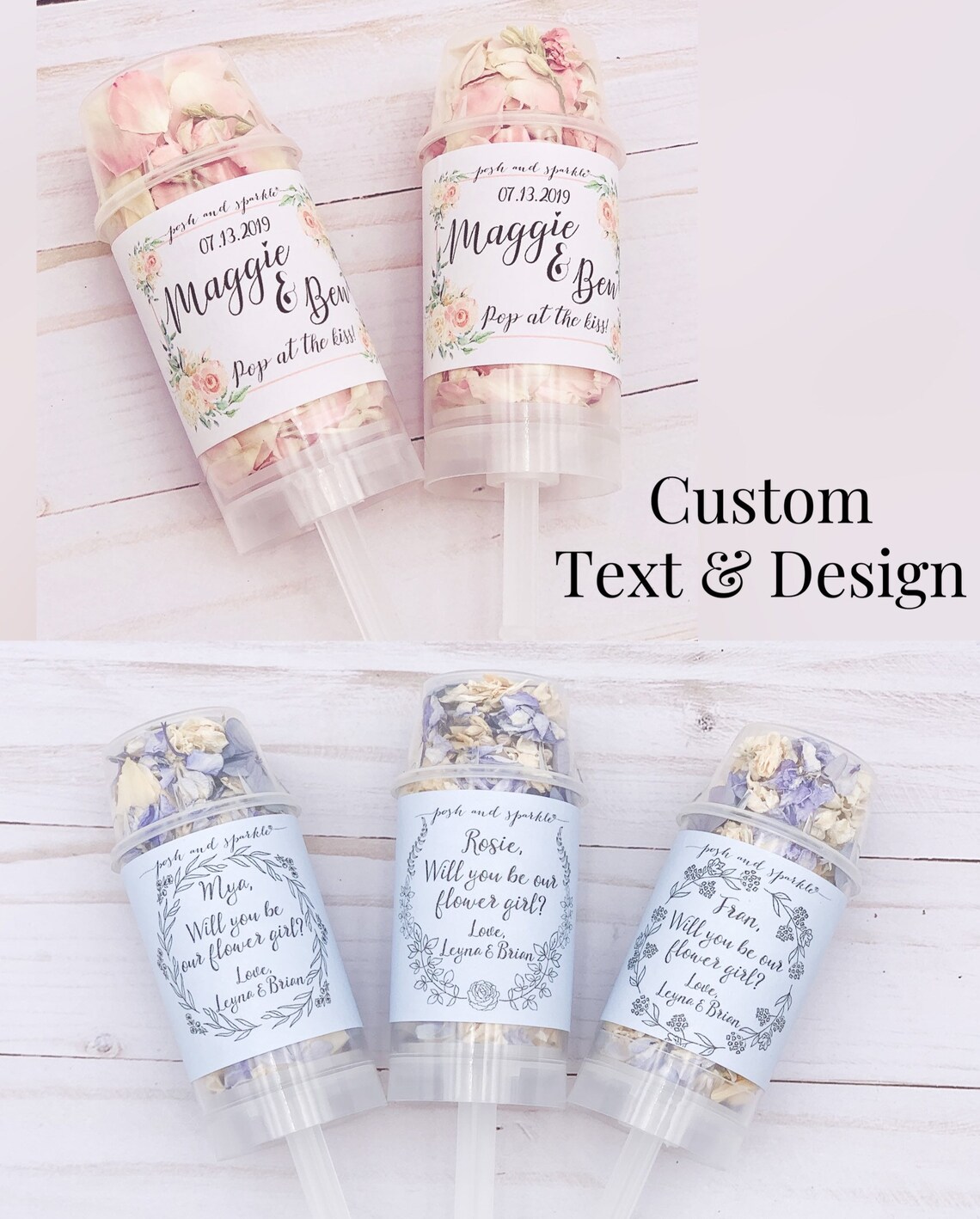 ADD-ON Custom Label for Confetti Push Pops, Party Popper Label, Custom ...