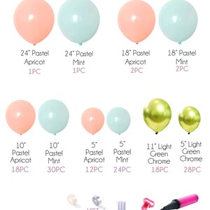 Pastel Balloon Arch in Mint Apricot Green Chrome Color Summer Ice Cream ...