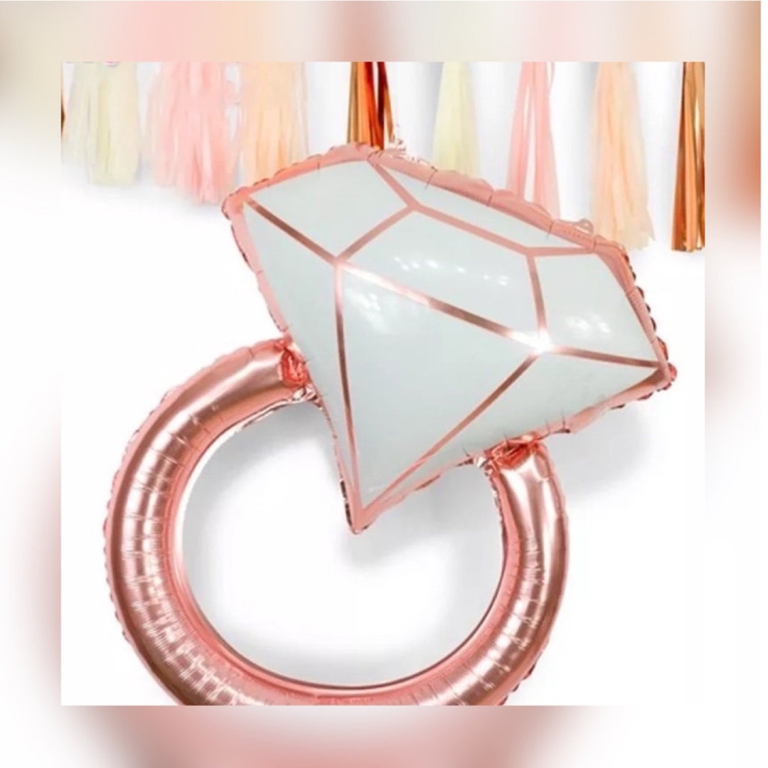 Engagement Party Balloon Rose Gold Giant Solitaire Ring Wedding ...