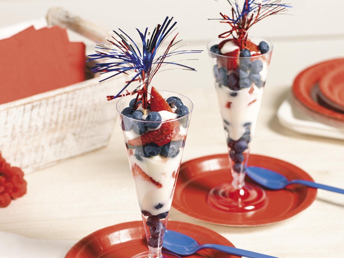 Fireworks Food Pick Red Blue Patriotic Drink Decoration Sparkle Palm ...