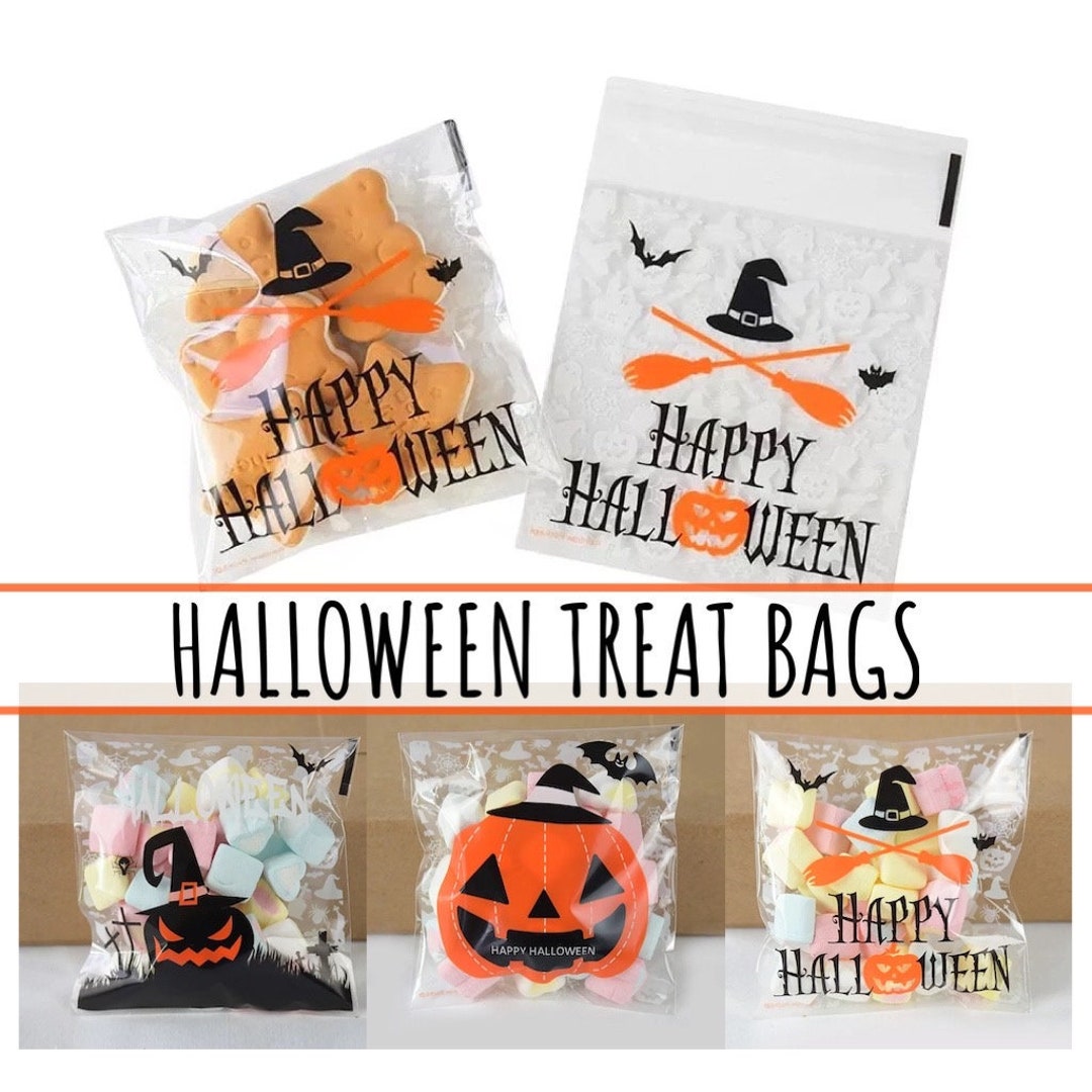 Happy Halloween Cookie Bags Jack O Lantern Halloween Cello Treat Bag ...