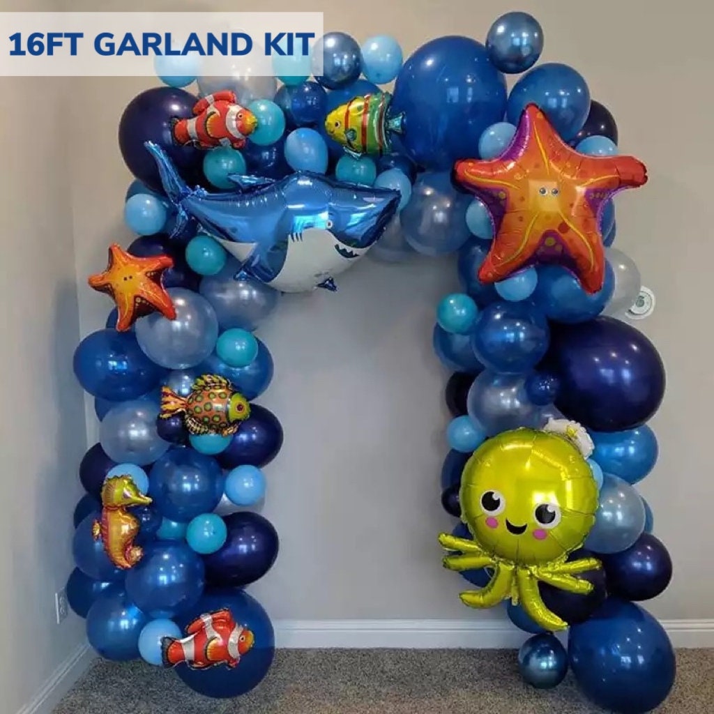 Under the Sea Balloon Arch Large DIY Kit Shark Nemo Octopus Blue ...