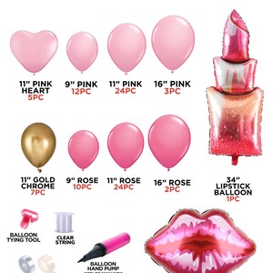 Romantic Balloon Kit DIY Arch Lipstick Makeup Fashion Show Large Foil ...