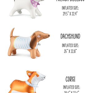 Freestanding Dog Balloon FRENCHIE CORGI DACHSHUND Animal Foil Puppy Pet ...