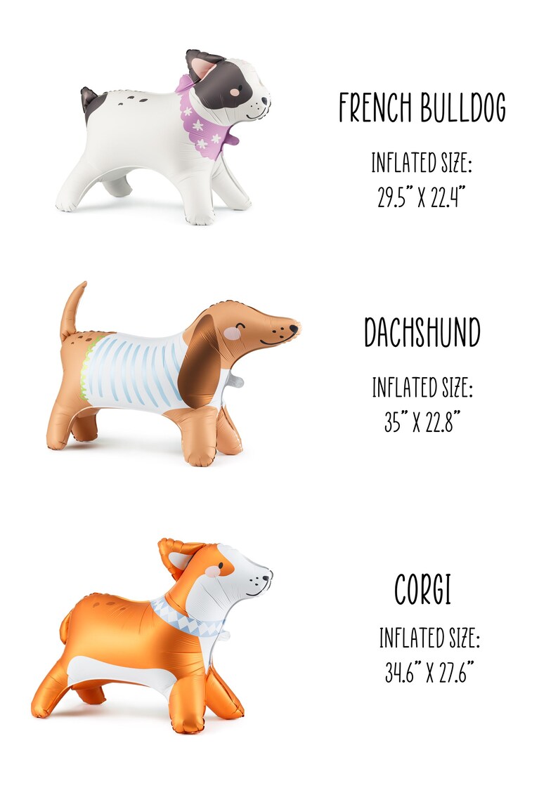 Freestanding Dog Balloon FRENCHIE CORGI DACHSHUND Animal Foil Puppy Pet ...