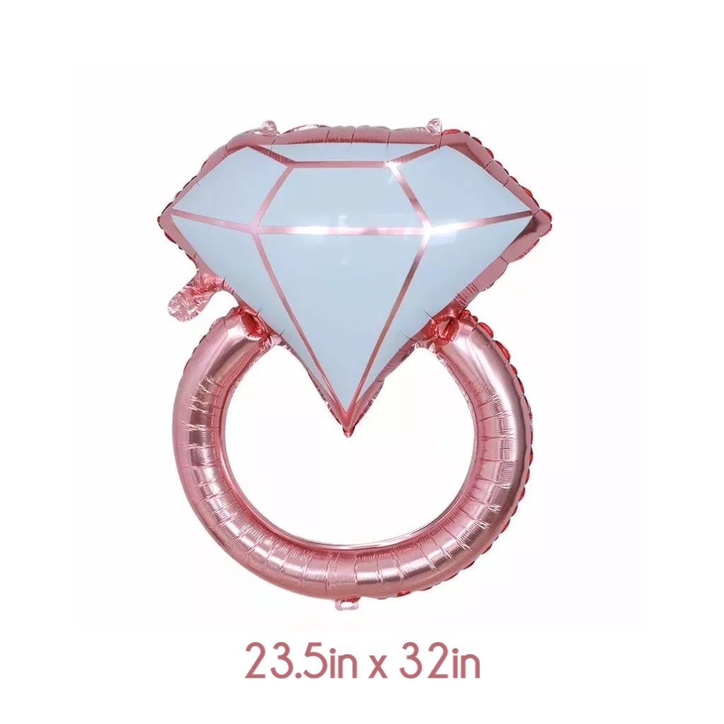 Engagement Party Balloon Rose Gold Giant Solitaire Ring | Etsy