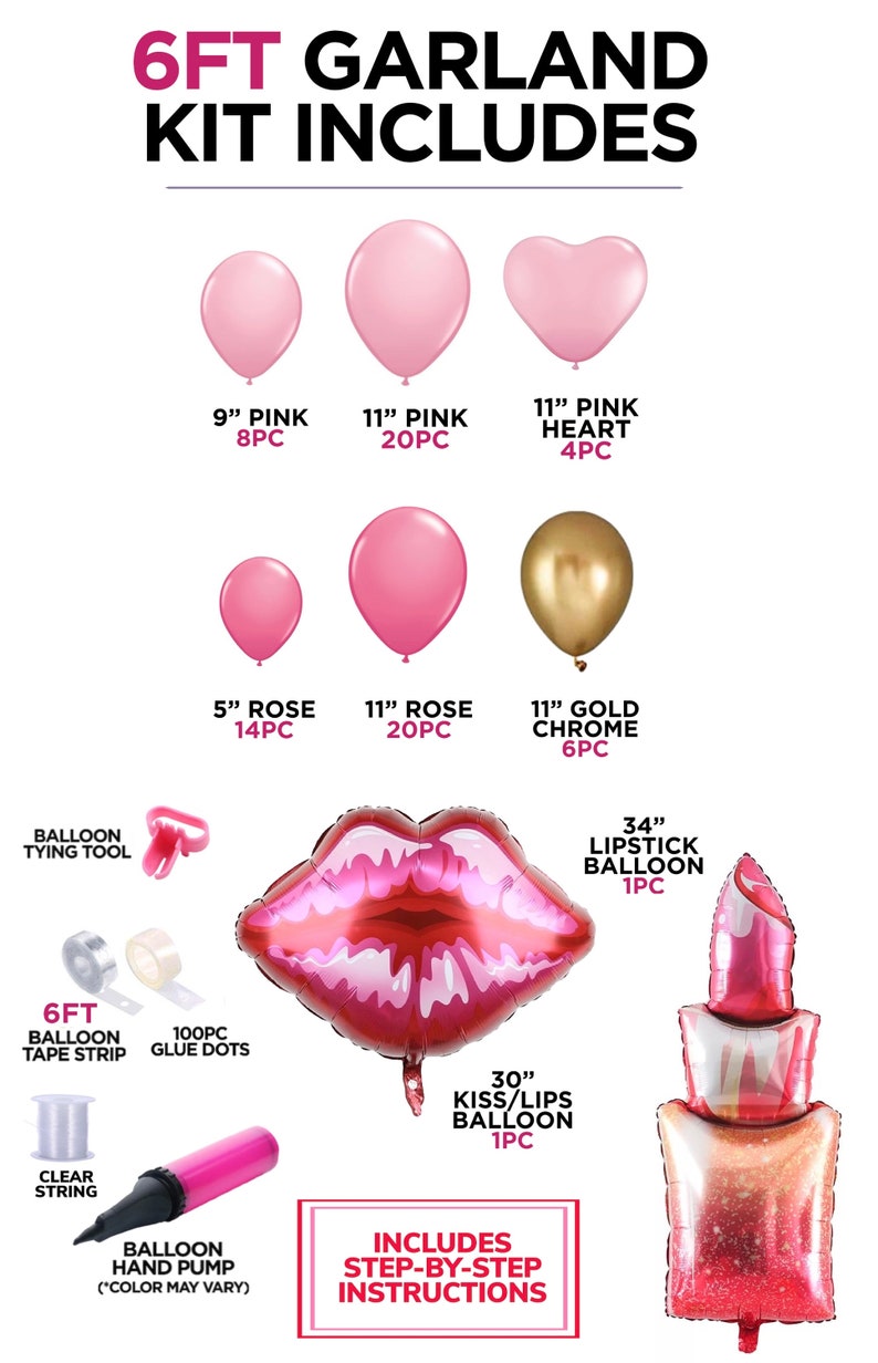 Romantic Balloon Kit DIY Arch Lipstick Makeup Fashion Show - Etsy