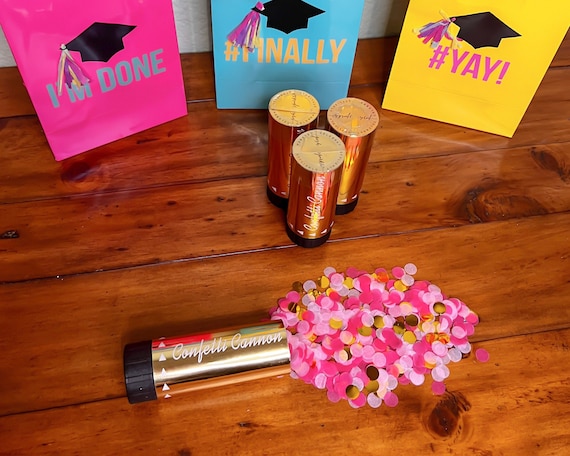 Small Confetti Cannon with Pink Gold Tissue Paper Gender Reveal ...