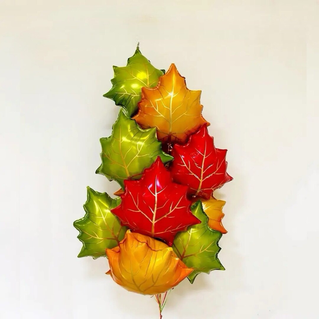 LEAF BALLOON With Color Selections Maple Leaf Fall Autumn Thanksgiving ...