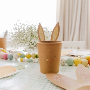Craft Paper Cups With Bunny Ears for Easter Tableware Egg Hunt Minimal ...