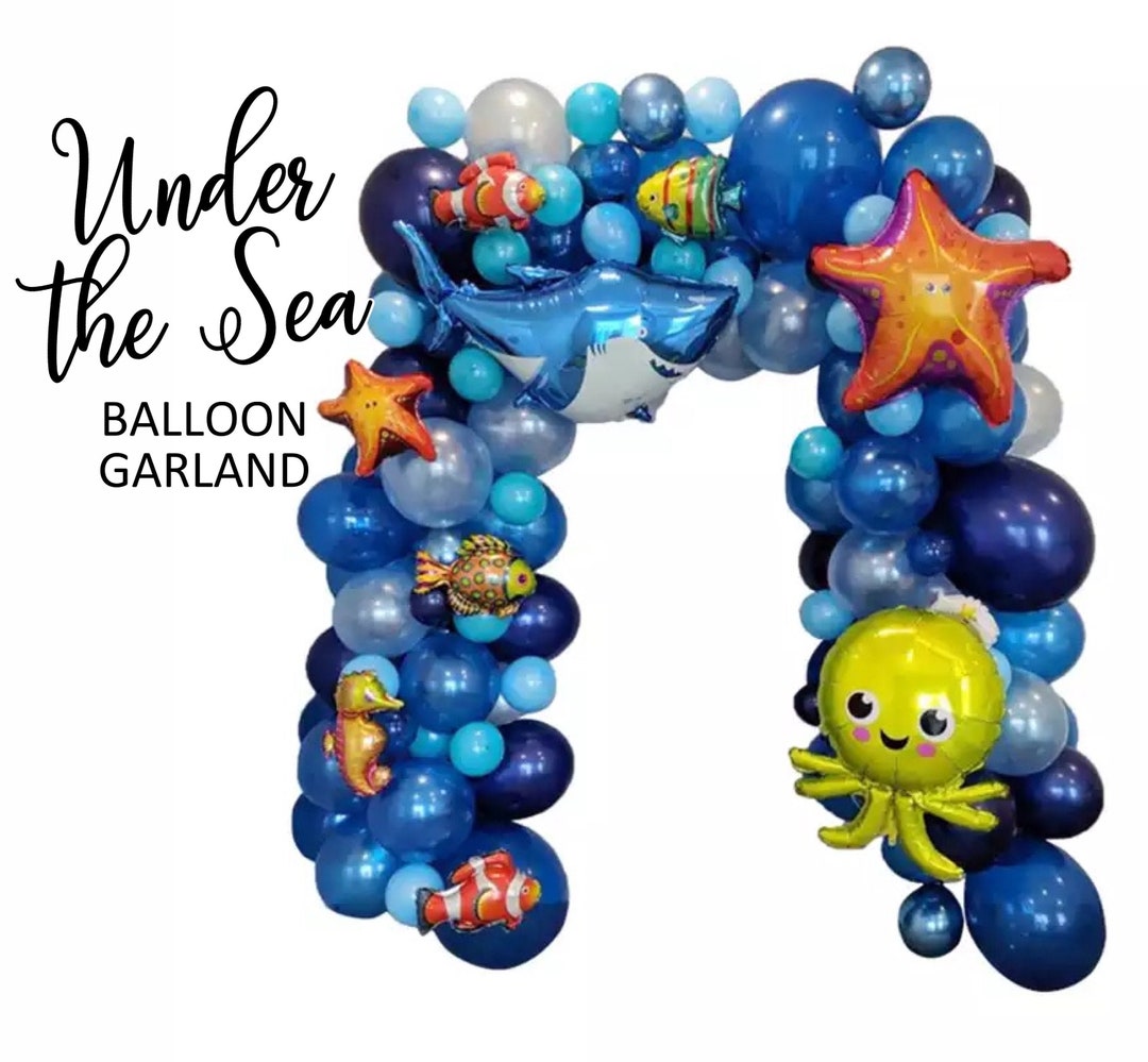 Under the Sea Balloon Arch Large DIY Kit Shark Nemo Octopus Blue ...