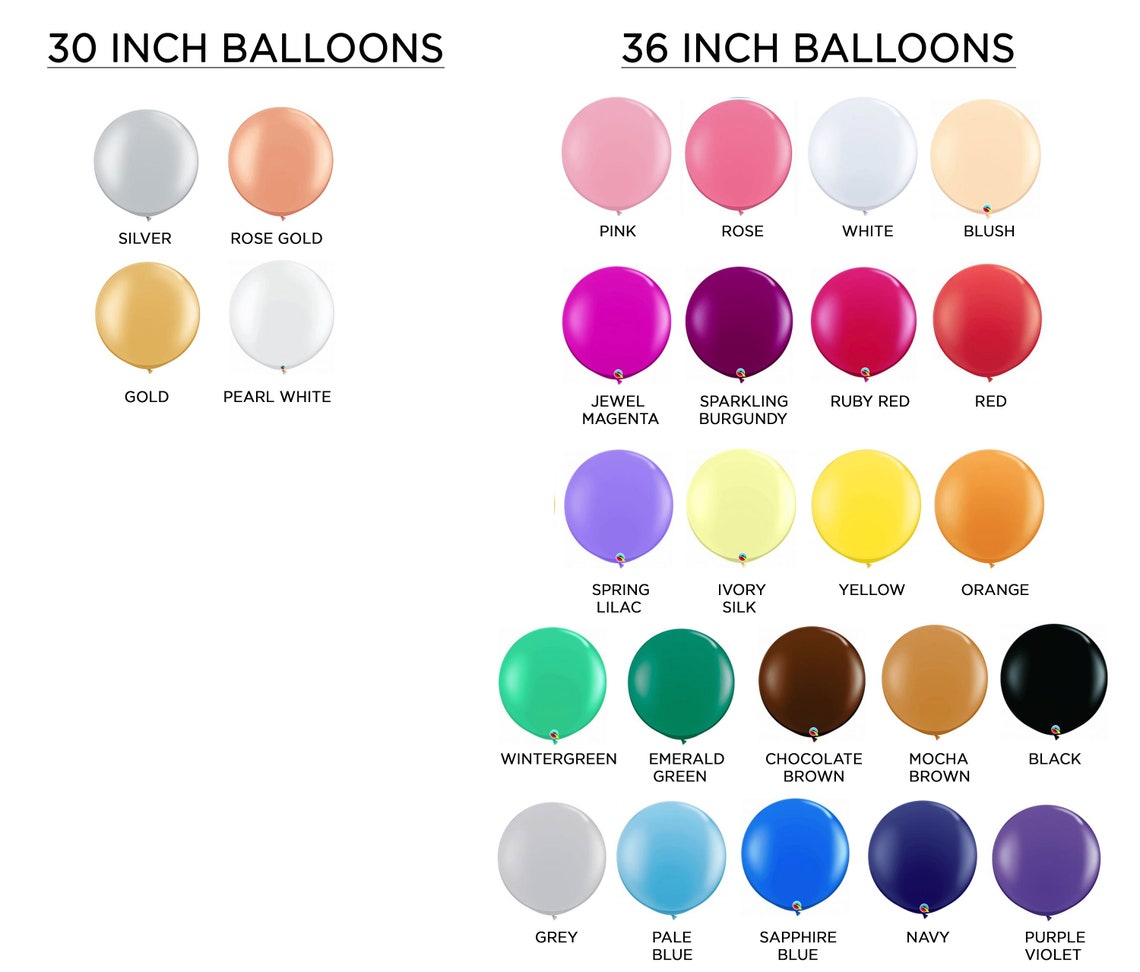 Giant Latex Balloons 36inch OR 30inch Mix Solid Color Qualatex - Etsy
