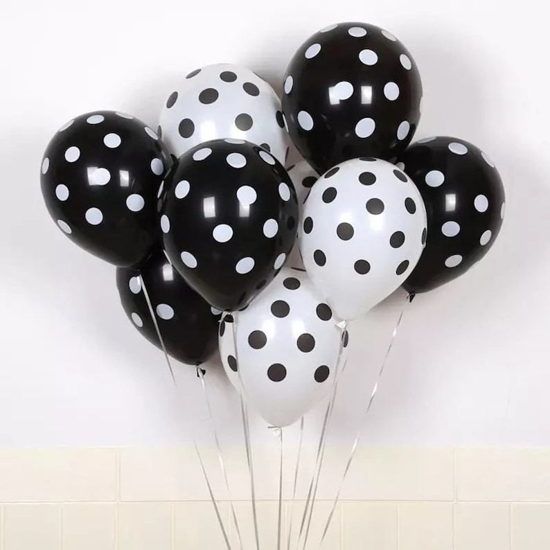 Polka Dot Balloon in Black or White Classic Minimal Elegant Party ...