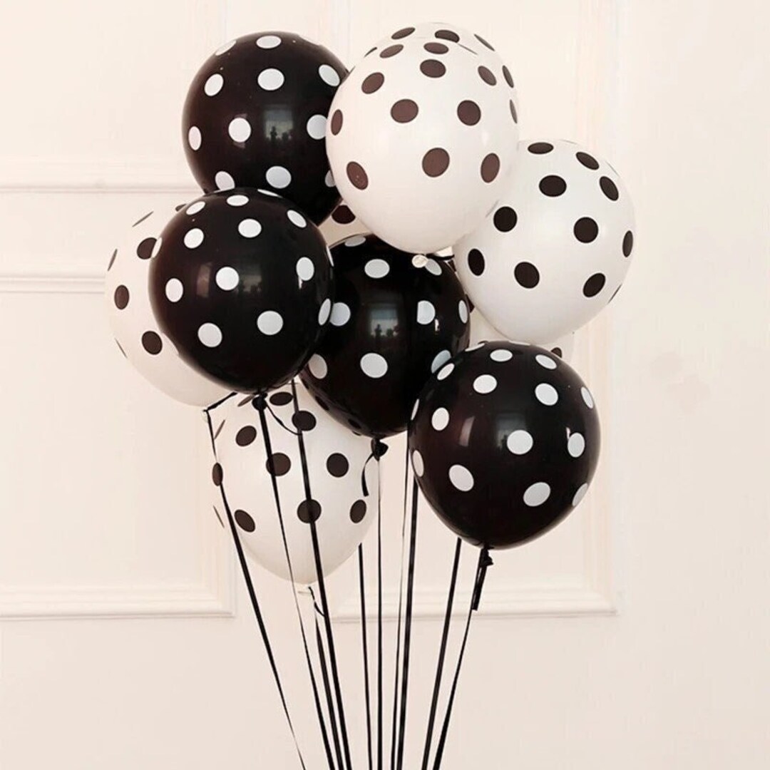 Polka Dot Balloon in Black or White Classic Minimal Elegant Party ...