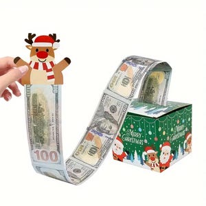 Christmas Money Gift Box Surprise Money Box Holiday Gift Wrapping Santa ...