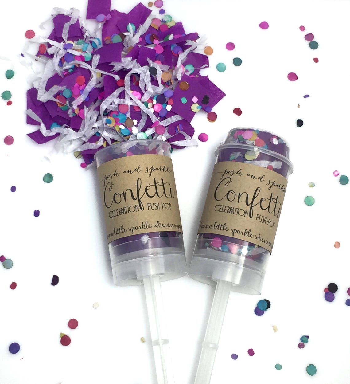 Purple Confetti Push Pops Biodegradable Confetti Party Favor - Etsy