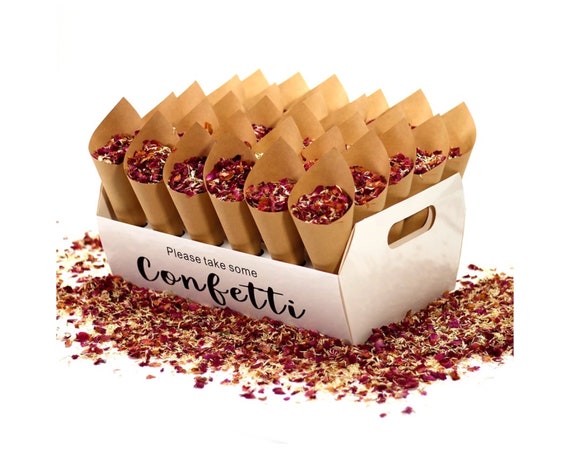 Wedding Confetti Favors for Guests DIY KIT Minimalist White Holder ...