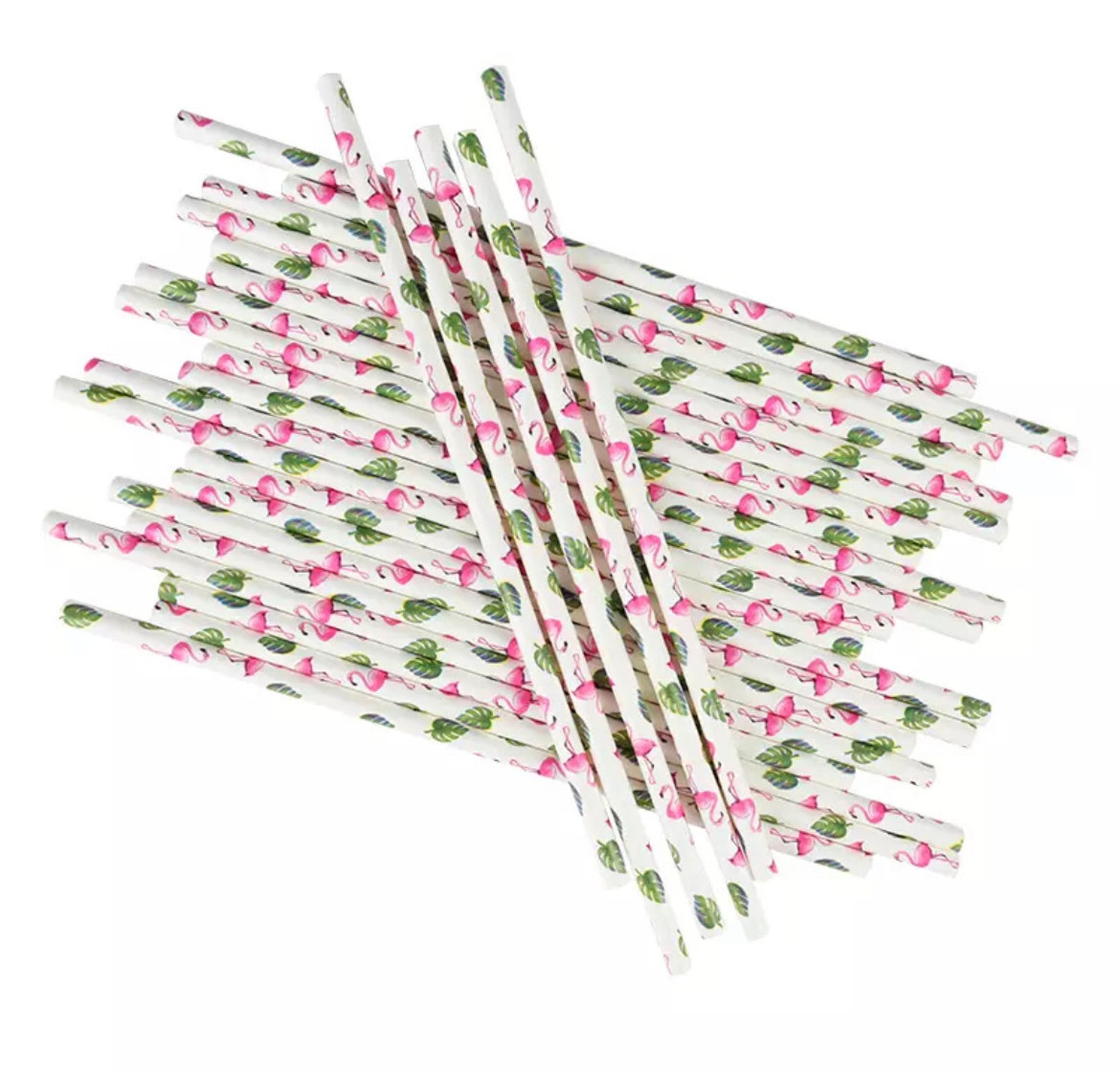 Flamingo Straws White Tropical Exotic Paper Straw Flamingle Cute Summer ...