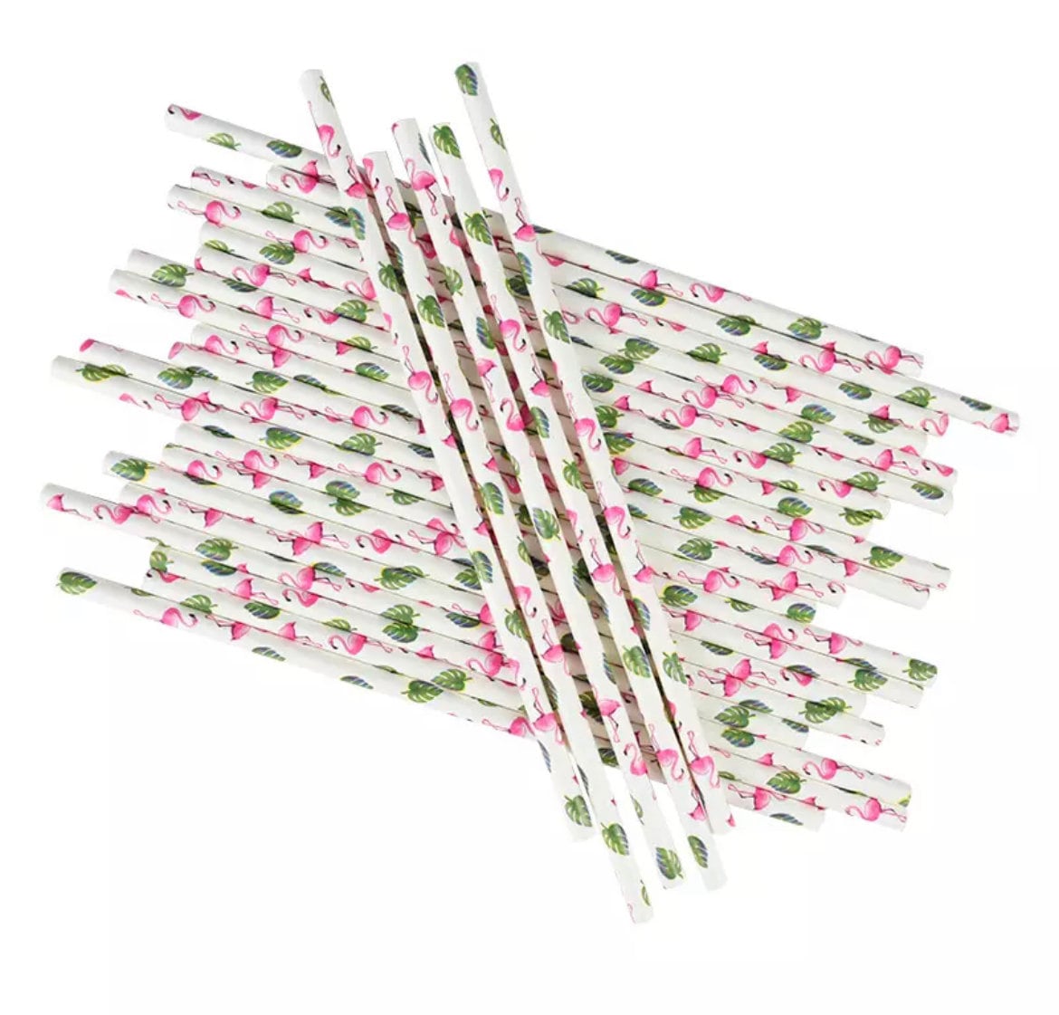 Flamingo Straws White Tropical Exotic Paper Straw Flamingle | Etsy