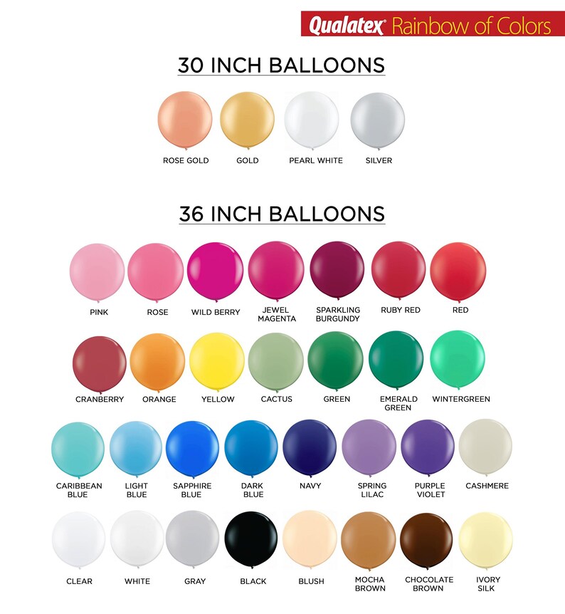 Giant Latex Balloons 36inch OR 30inch Mix Solid Color Qualatex ...