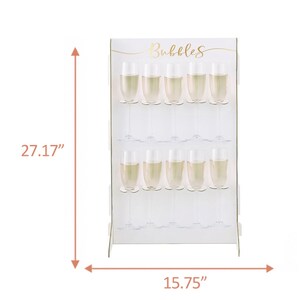 White Gold Champagne Display Elegant Wall Glass Holder Prosecco Drink ...