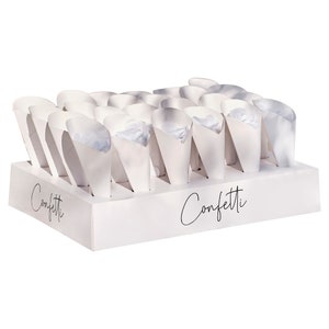 TOSS CONFETTI SET in White Tray Stand Paper Cones Bio Confetti for ...