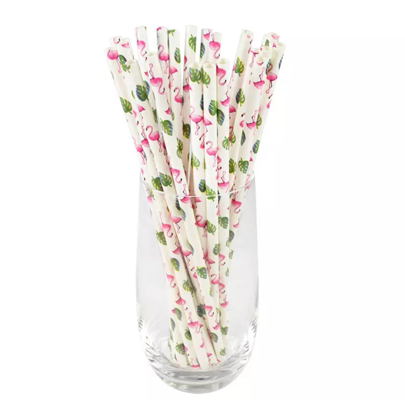 Flamingo Straws White Tropical Exotic Paper Straw Flamingle | Etsy