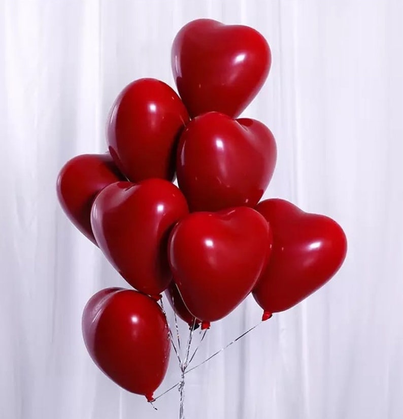 Red Heart Balloons Pack 11inch Ruby Red Latex Balloon Event - Etsy