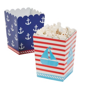 CLEARANCE - Nautical Mini Popcorn Boxes Summer Treat Packaging Little ...