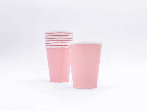 Light Pink Paper Cups Minimalist Beverage Stadium Cups Party Events ...