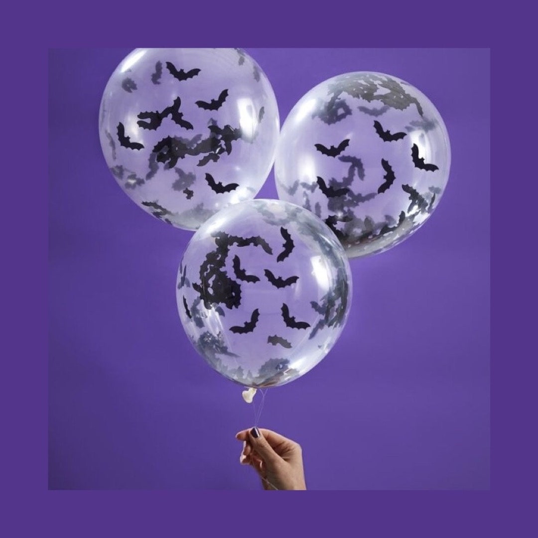 Halloween Balloons Set With Bat Confetti Spooky Scary Party Supply ...