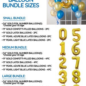 Number Balloon Decoration in Blue and Gold Kids Boys First Birthday ...