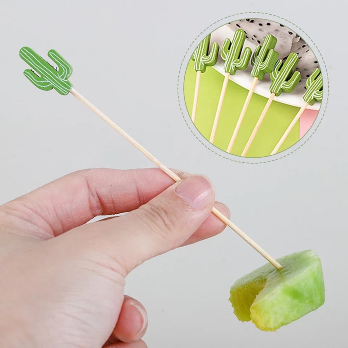 Cactus Food Picks With Wooden Sticks Appetizers Fruits Snacks - Etsy