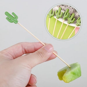 Cactus Food Picks With Wooden Sticks Appetizers Fruits Snacks Food ...