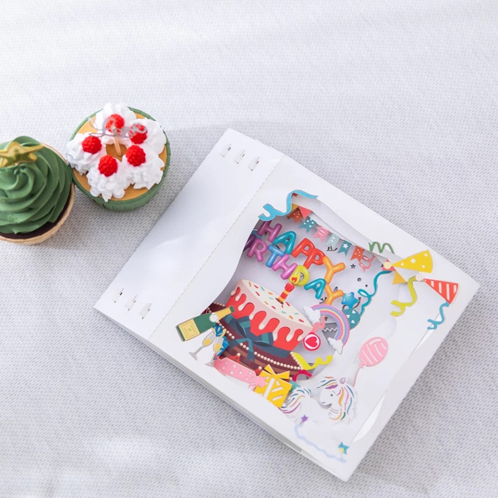 Happy Birthday Pop up Box Card Party Celebration Cake Girly - Etsy