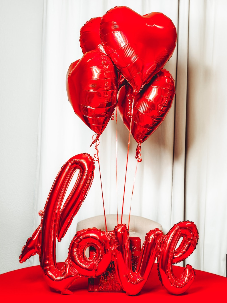 LOVE Script Balloon COLOR OPTIONS Large Minimal Modern - Etsy