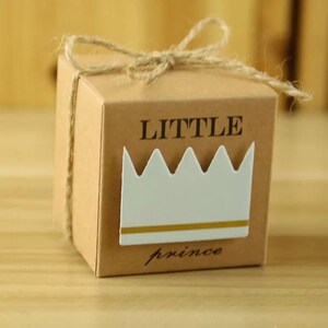 Prince or Princess Favor Boxes Kraft Cardboard Containers Sweets Treats ...